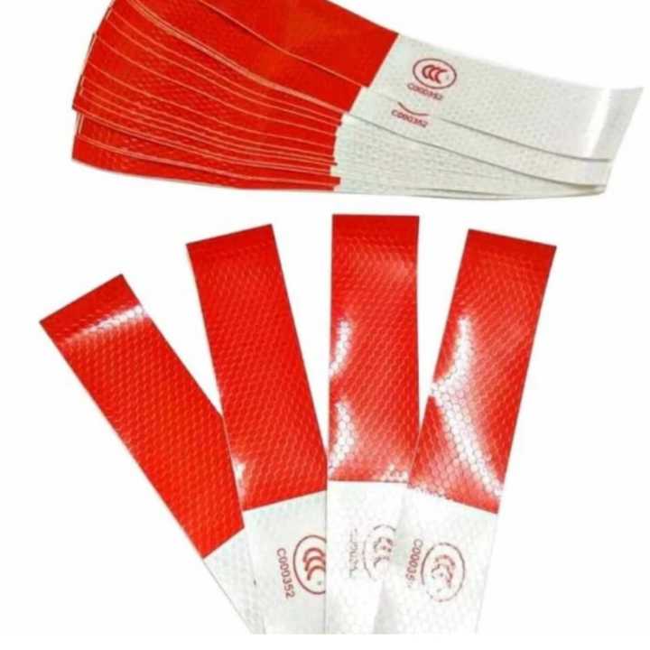 Stiker reflektor sticker reflector truk Bak Bus mobil merah putih ...