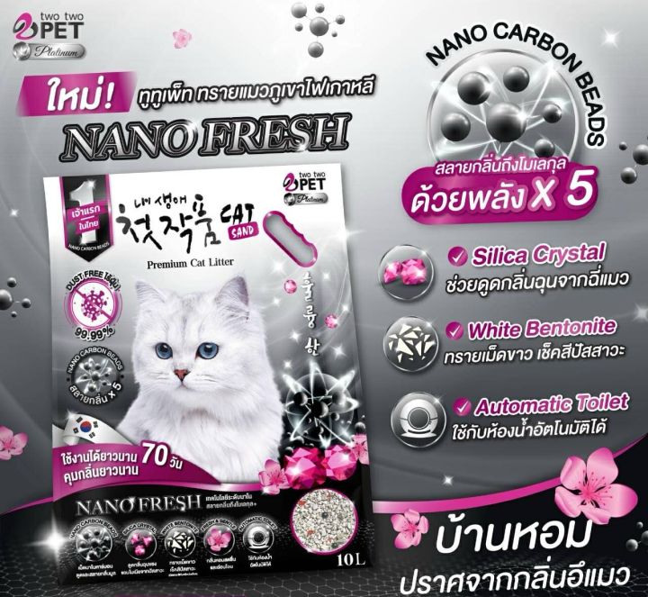 ทรายแมว Two Two Pet ทรายแมวภูเขาไฟเกรดพรีเมี่ยม ทรายแมวเกาหลี ( ขนาด 10-12 ลิตร ) | Lazada.co.th