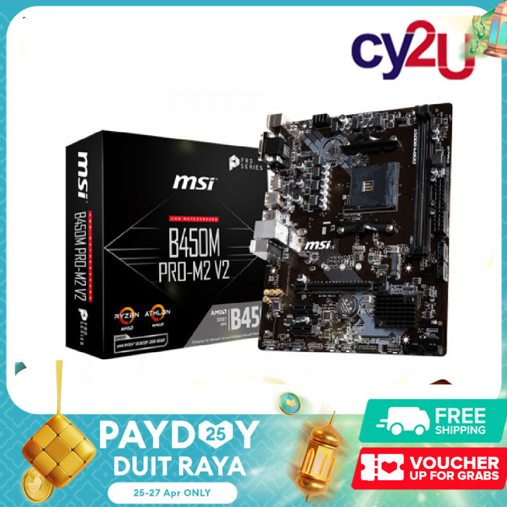 MSI B450M PRO-M2 V2 AMD AM4 Motherboard | Lazada