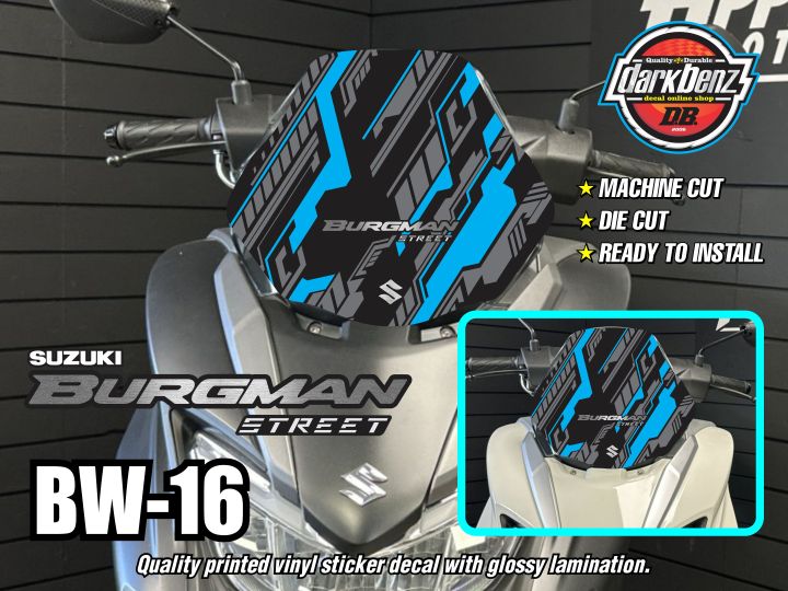 Suzuki Burgman 125 - New Concept Designs for Windshield Printed Sticker ...