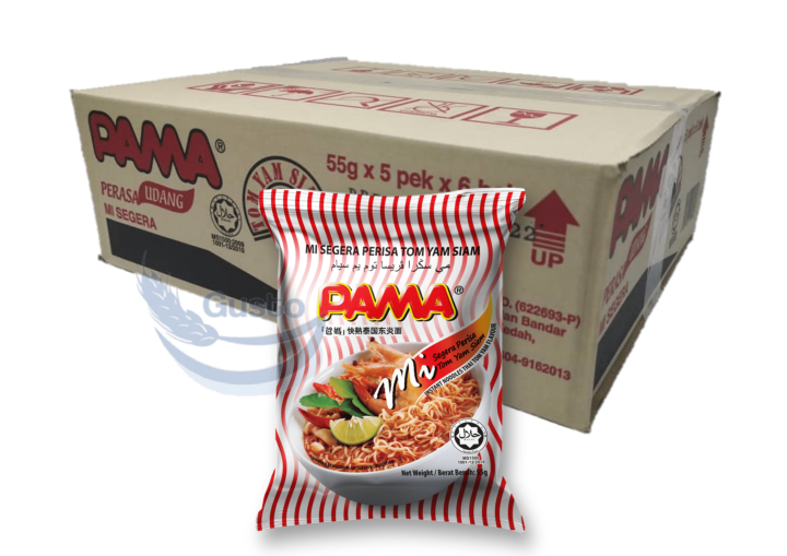 [BOX] PAMA Instant Noodles Thai Tom Yam (55gx5pktsx6bags) Halal ...