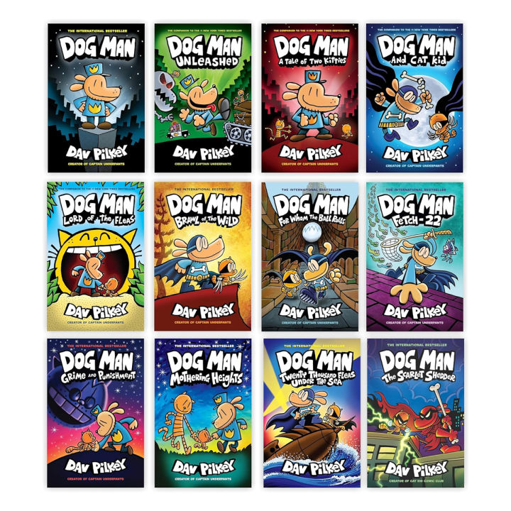 Dog Man 1-12 The Scarlet Shedder Complete Books Set Hardcover by Dav ...