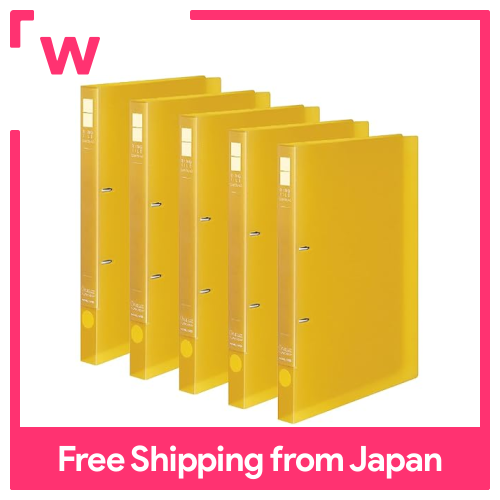 KOKUYO File, Ring File, Slim, A4 Vertical, 180 Sheets, 2 Holes, Yellow ...