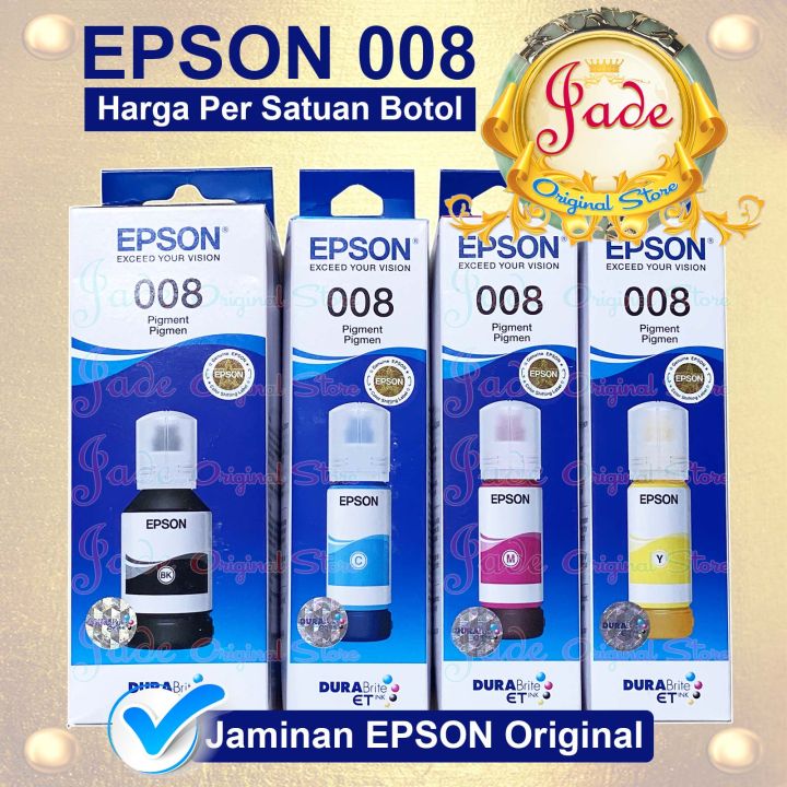 Epson 008 Original Tinta Pigment Black Cyan Magenta Yellow Printer ...