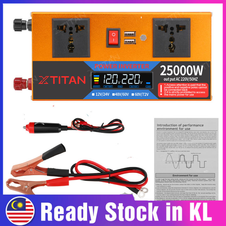 XTITAN 25000W Original Power Inverter Car Inverter DC 12V-24V to AC 220V Sine Wave Voltage ...