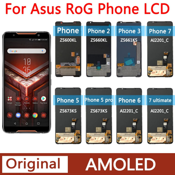 Original ROG Series Screen LCD For ASUS ROG Phone 1 2 3 5 5S 5S Pro 5 ...