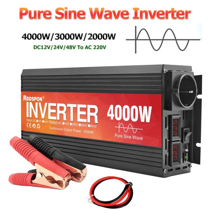 RDDSPON Pure Sine Wave Inverter 12v 24v 48v 220v Car Inverter 1kw-4kw ...