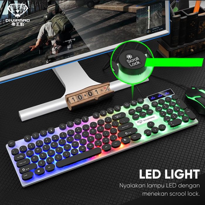 GMK Keyboard & Mouse Set with 104 Buttons LED Backlit Punk Gaming ...