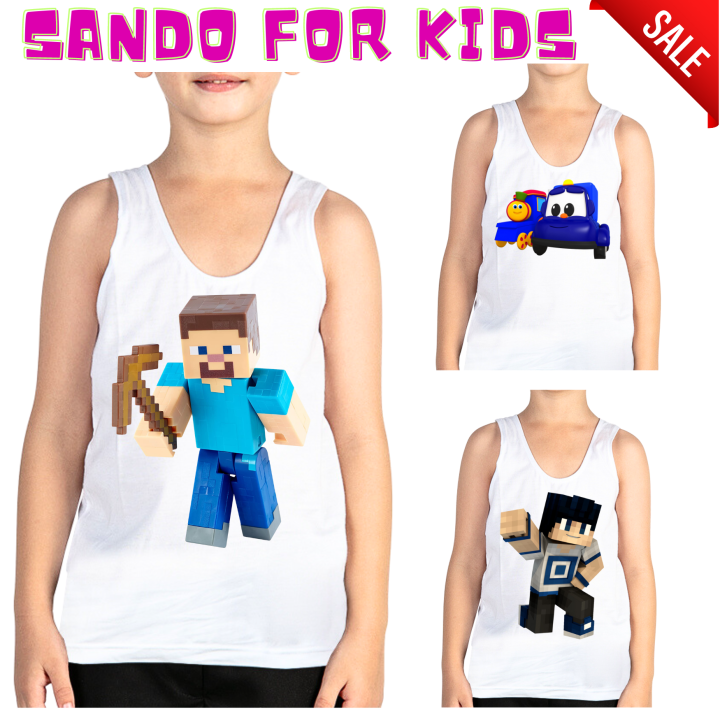 SANDO WHITE FOR KIDS BOYS CLOTHES PAMBAHAY CARTOON PRINT ASSORTED ...