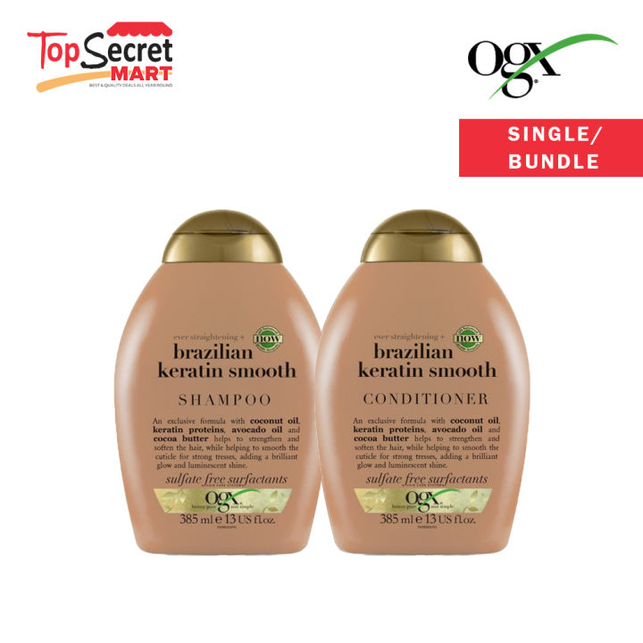 OGX Brazilian Keratin Smooth Shampoo / Conditioner 385ml | Lazada Singapore