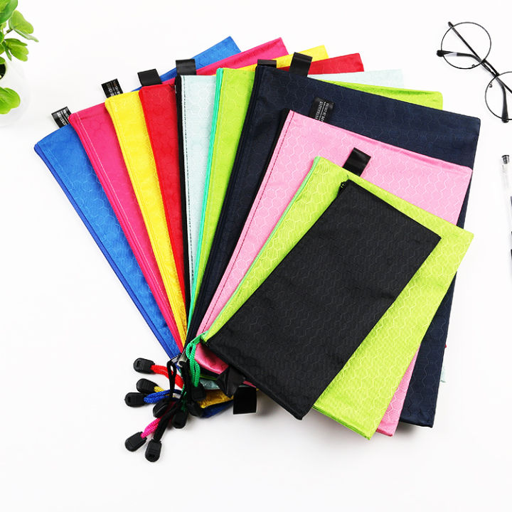 Zipper Pouch Waterproof Soft Zipper File Pouch bag (Random color ...