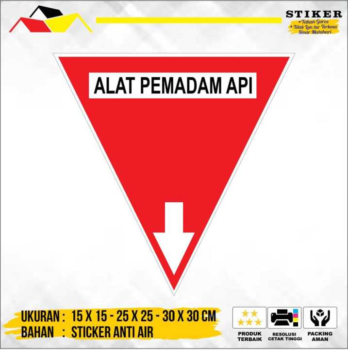 Sign / Rambu Stiker Segitiga Penunjuk APAR ( versi polos) | Lazada ...