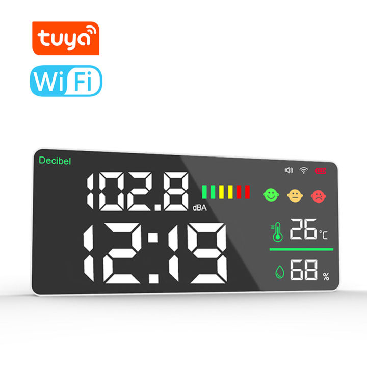 Smart Sensor Tuya WiFi Decibel Meter 4in1 Tem-perature Humidity Decibel ...