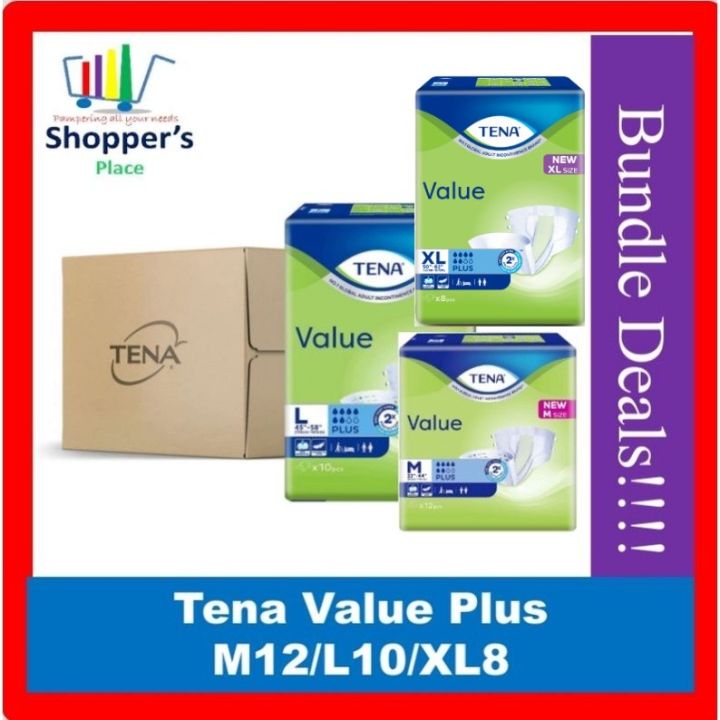 TENA Value Plus Adult Diapers Available in M/L / Tena Dr. P XL Carton Sale (Max 2 ctn/order ...