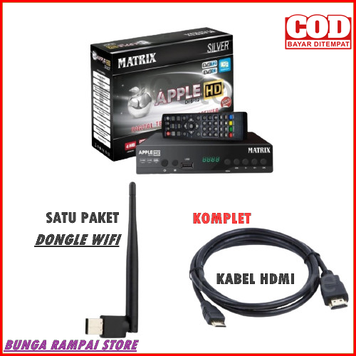 Matrix Receiver Tv Set Top Box Silver DVB T2 Digital Paket Komplit bisa ...