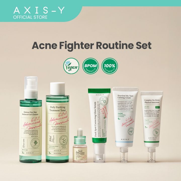 AXIS-Y - Acne Fighter Routine Set (Gel Cleanser, Daily Toner, Spot ...