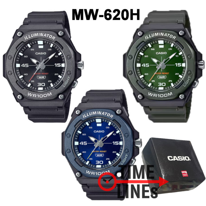 !!ประกัน1ปีและกล่อง CMG!! CASIO รุ่น MW-620H นาฬิกาชาย ทนทาน มีไฟ แสง ...