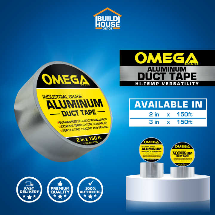 OMEGA Aluminum Duct Tape Industrial Grade Hi-Temp Versatility - 2 in x ...