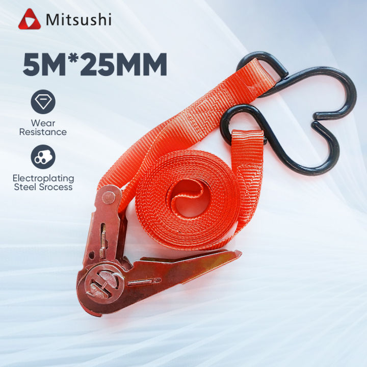 Mitsushi 5m Cargo Rope Cargo Strap Metal Buckle Ratchet Tie-Down ...