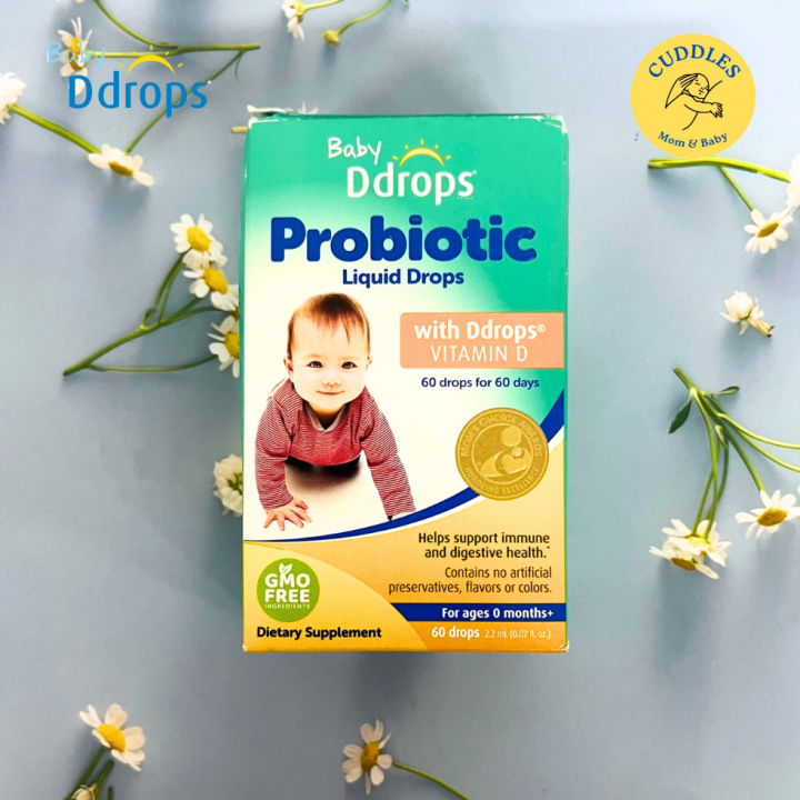 (Ddrops) Baby Probiotic Liquid Drops With Vitamin D, 2.2ml ดีดรอปส์ โปร ...