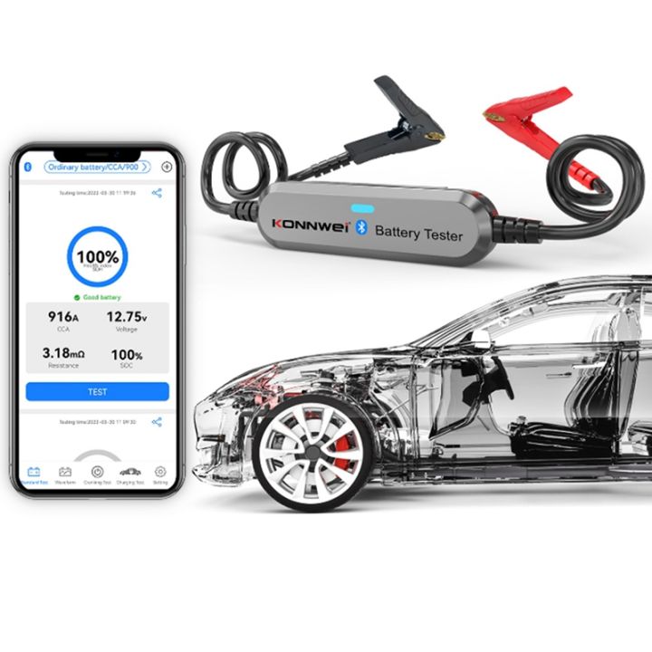 BK100 Car Wireless BT Battery Tester 100-2000 6V 12V Battery Detector ...