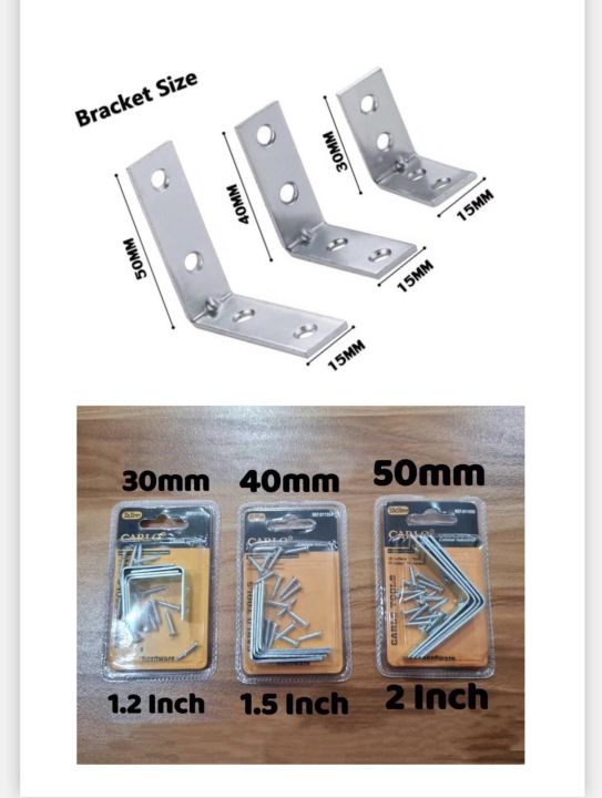 4pcs Metal corner brace L shape sturdy steel bracket for wood wall ...