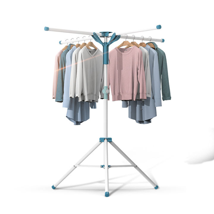 Home travel stainless steel simple drying rack floor drying clothes ...