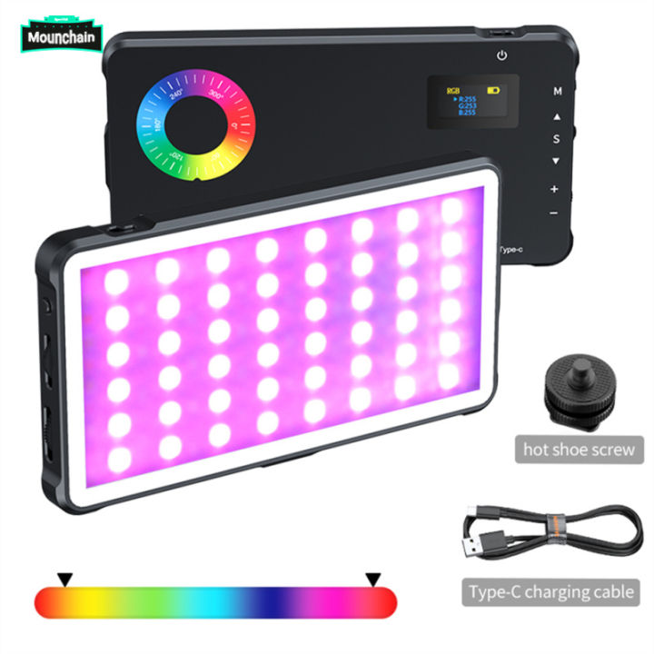 SL-C02 RGB LED Camera Light 2500K-9000K Dual Color Temperature Photography Light Fill Light ...