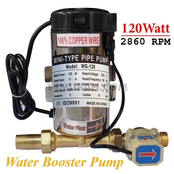120W Pompa Dorong Air Booster Pump Otomatis Mesin Pendorong Pompa ...