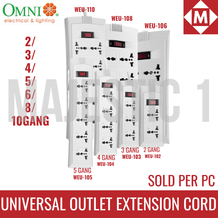 Omni Universal Outlet Extension Cord with Switch 1.83M SOLD PER UNIT ...