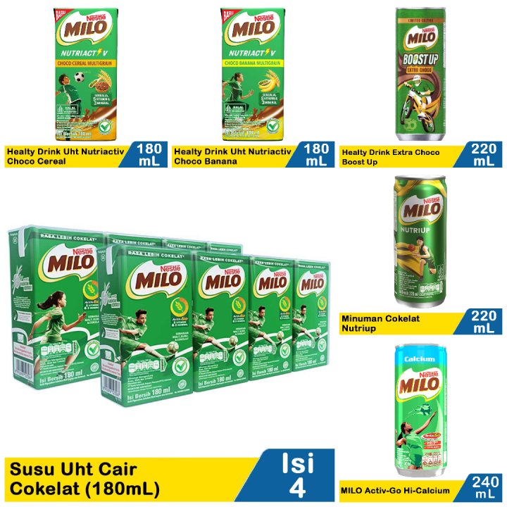 Milo Minuman Varian Rasa Susu Malt Cokelat Pisang Choco Banana Multi ...