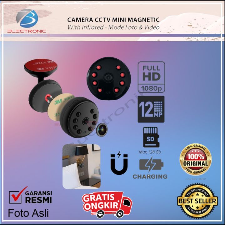 Camera CCTV Mini Magnetic FHD 1080P 12Mp With Infrared Kamera Mini ...