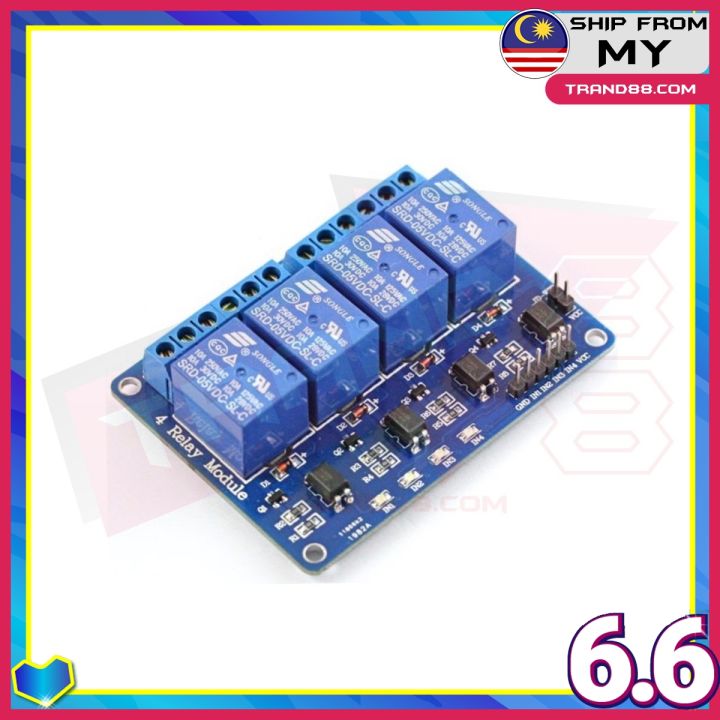 Arduino IoT 4 Channel Ways Opto Isolator 10A 5V Relay Module | Lazada