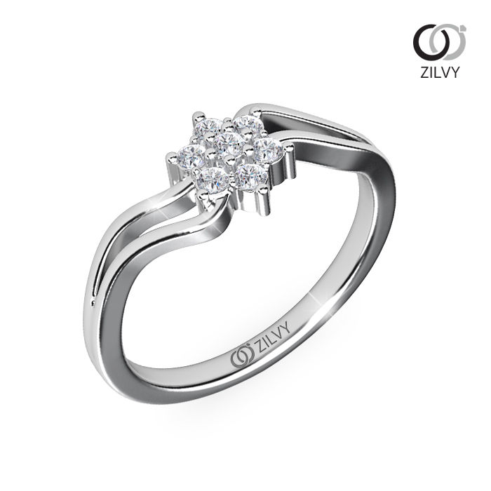Zilvy - แหวนหญิงเพชรน้ำร้อย 0.14 กะรัต (GR1071) | Lazada.co.th