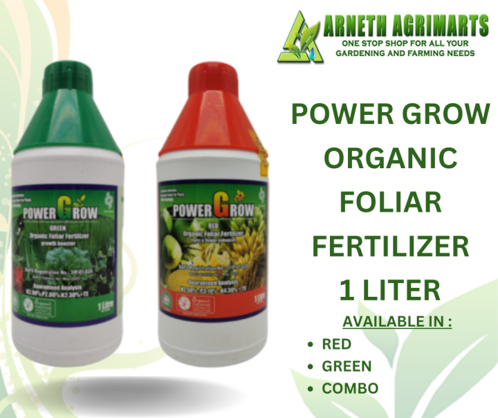 POWER GROW ORGANIC FOLIAR FERTILIZER LITER RED AND GREEN by Dynapharm ...