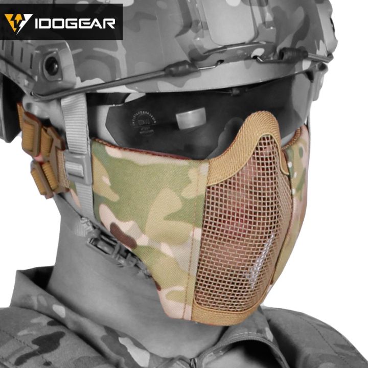 IDOGEAR Tactical Half Face MESH Mask Tactical Military Camouflage ...