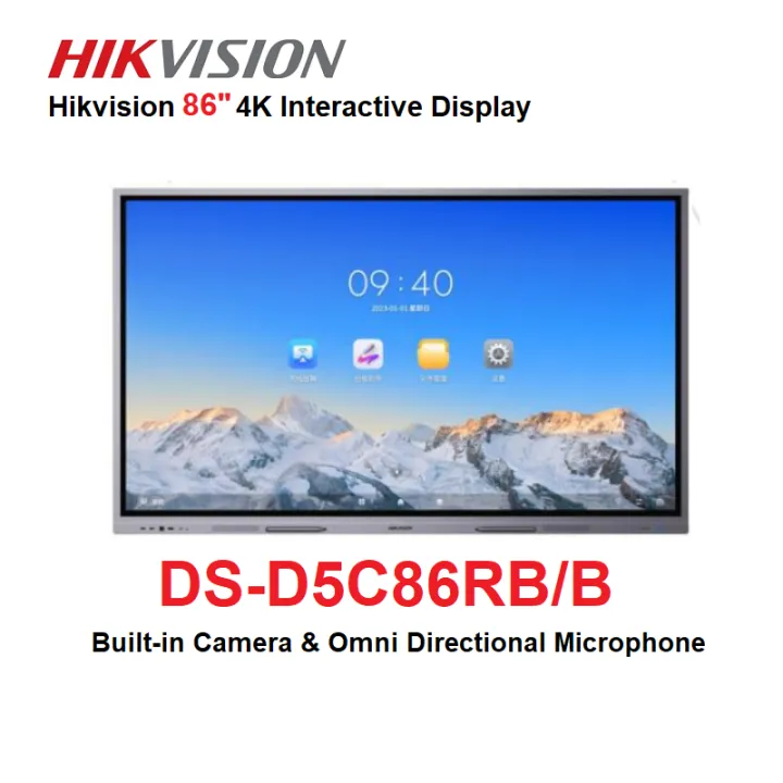 Hikvision DS-D5C86RB/B 86" 4K Interactive Display With Webcam & Mic ...
