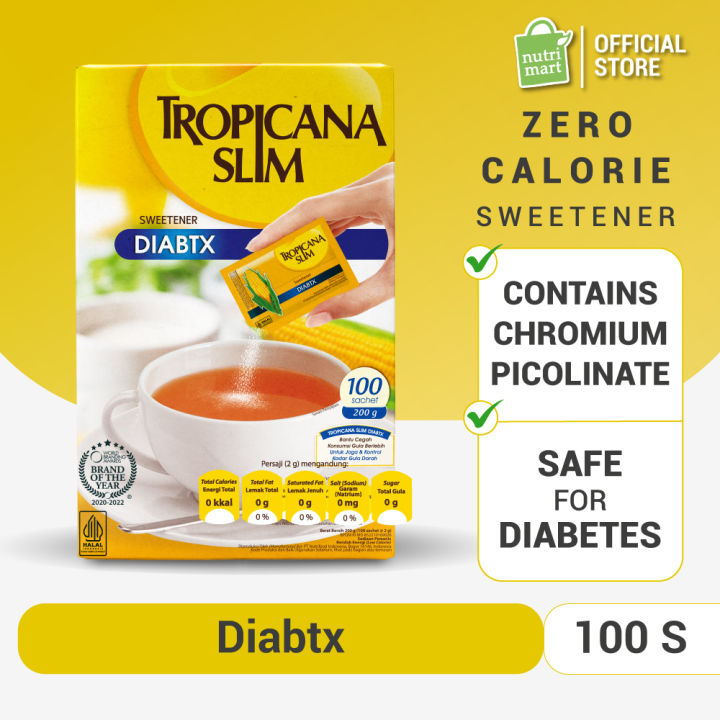 Tropicslim sweetener diabetic 100 sachet-sweetener for diabetic ...