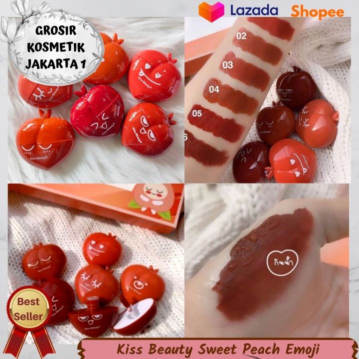 Kiss Beauty Sweet Peach Lip Gloss Emoji - Lip Gloss Matte - Lip Matte ...
