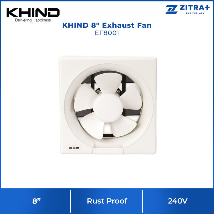 KHIND 8" Exhaust Fan EF8001 | Built-in Safety Thermal Fuse | Back-Flow ...