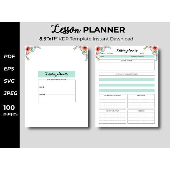 Teacher Lesson Plan Floral Design PDF Printable Planner | Lazada PH