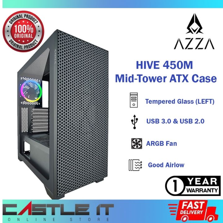 AZZA HIVE 450M E-ATX ATX MicroATX EATX Gaming Case Chassis Casing ...