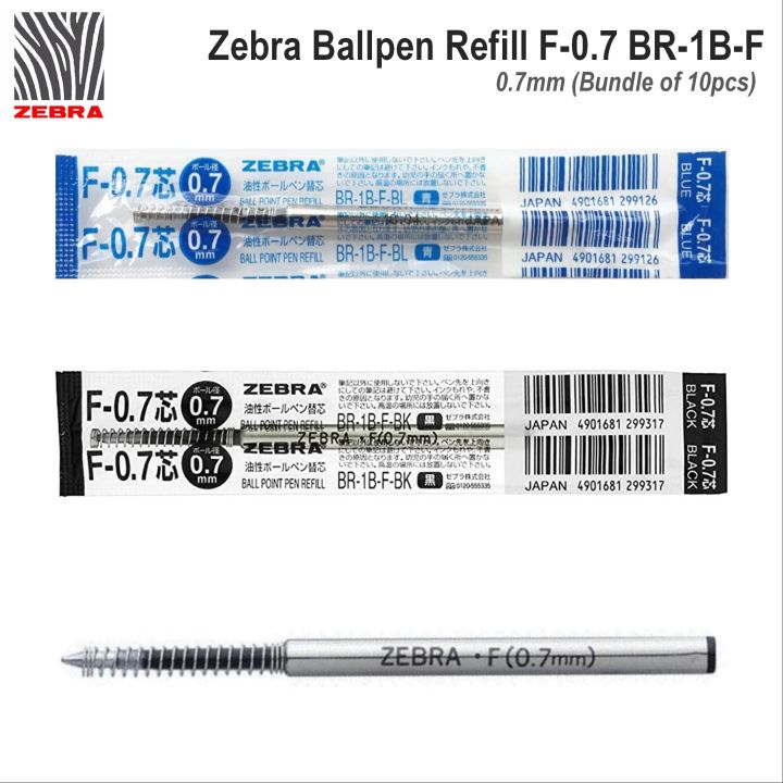 Zebra Ballpen Refill F-0.7 BR-1B-F Blue / Black (Bundle of 5pcs / 10pcs ...