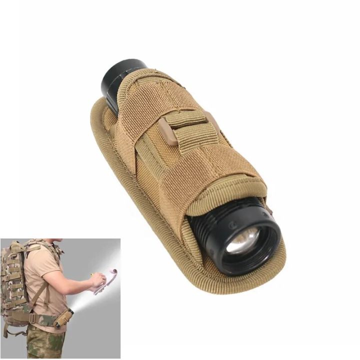 Tactical Flashlight Pouch Military 360 Degree Molle Bag Outdoor Hunting ...