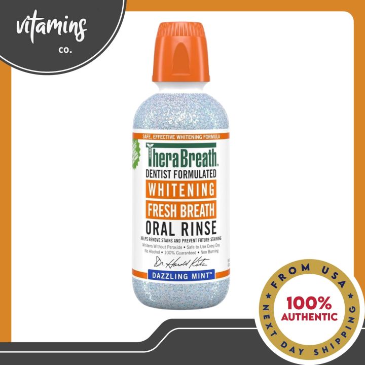 TheraBreath Whitening Fresh Breathe Oral Rinse, Without Peroxide (16 Fl ...