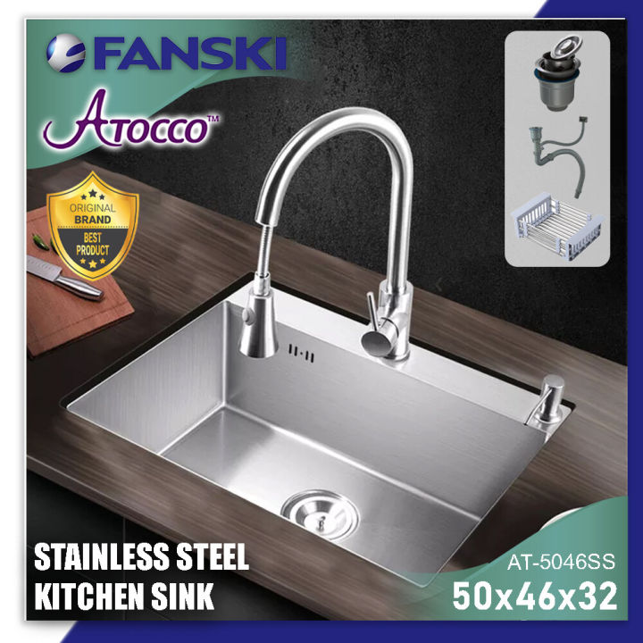 AT-5046SS Sink Bowl Single Bowl Sinki Dapur Kitchen Sink Combo Top ...