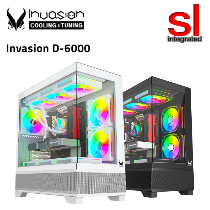 Invasion D-6000 Tempered Glass M-ATX Gaming Case - Black/White | Lazada