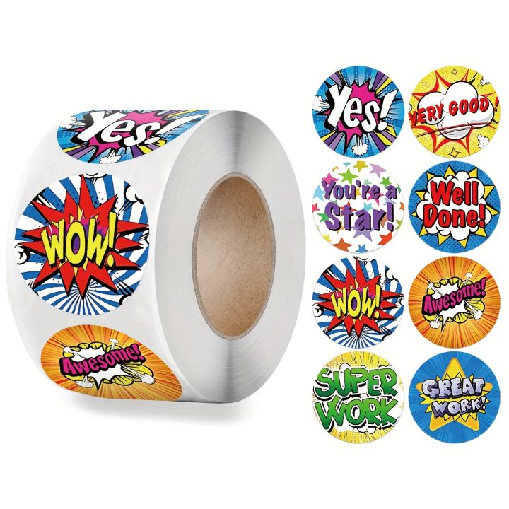 ciou123 500pcs/roll New Cute Reward Stickers With Word Motivational ...