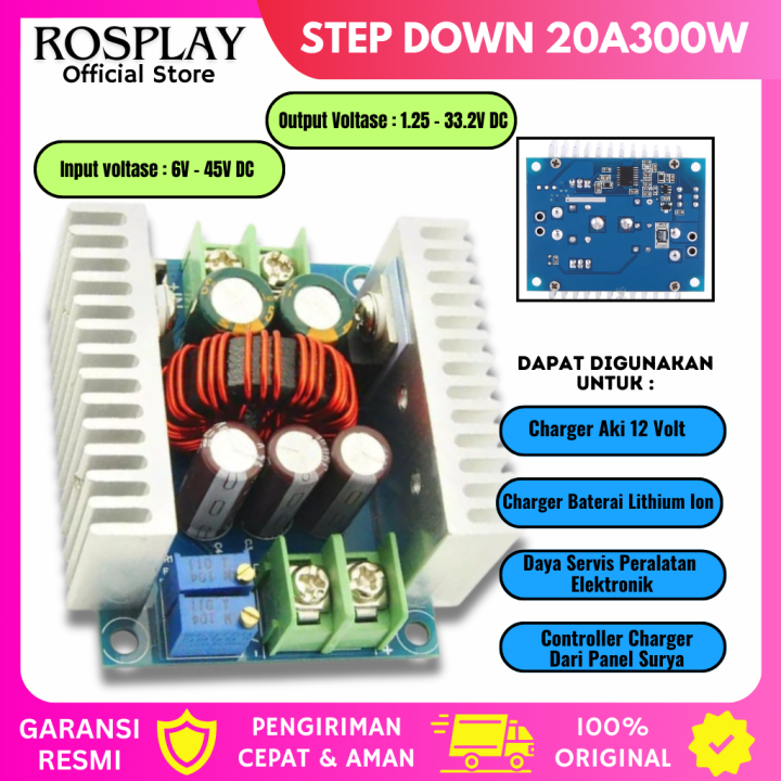 Stepdown step down 20A 300W DC to DC CA CC converter | Lazada Indonesia