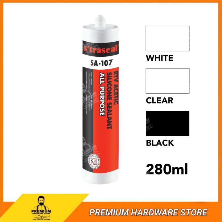 XTRASEAL SA-107 All Purpose RTV Acetic Silicone Sealant 280ml Versatile Grade Acetic Sealant ...